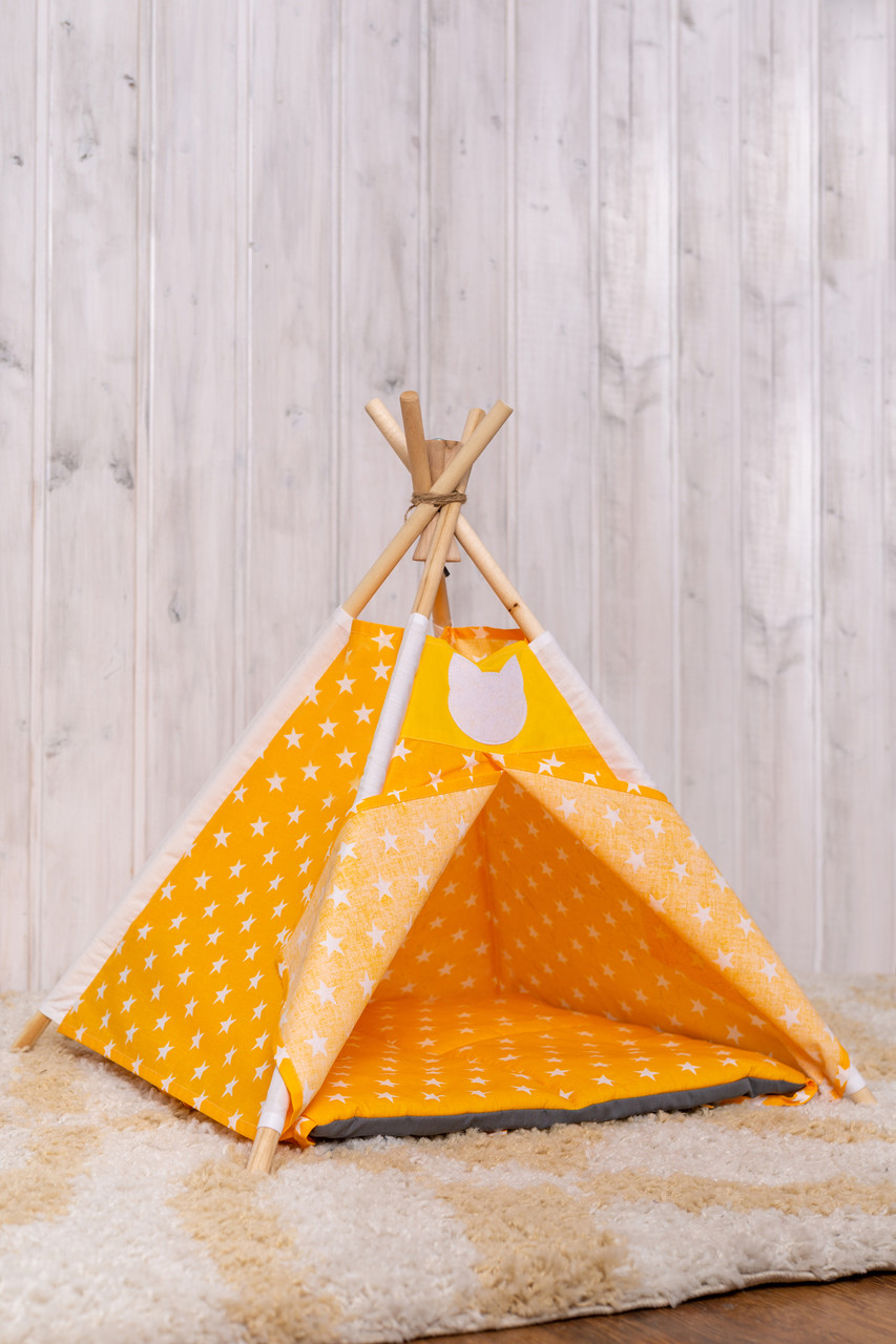 Купити Вігвам для тварин «Жовта зірочка» Vigvam Жовтий 1479086024 ES, код: 7734407, ціна 489.98 ...